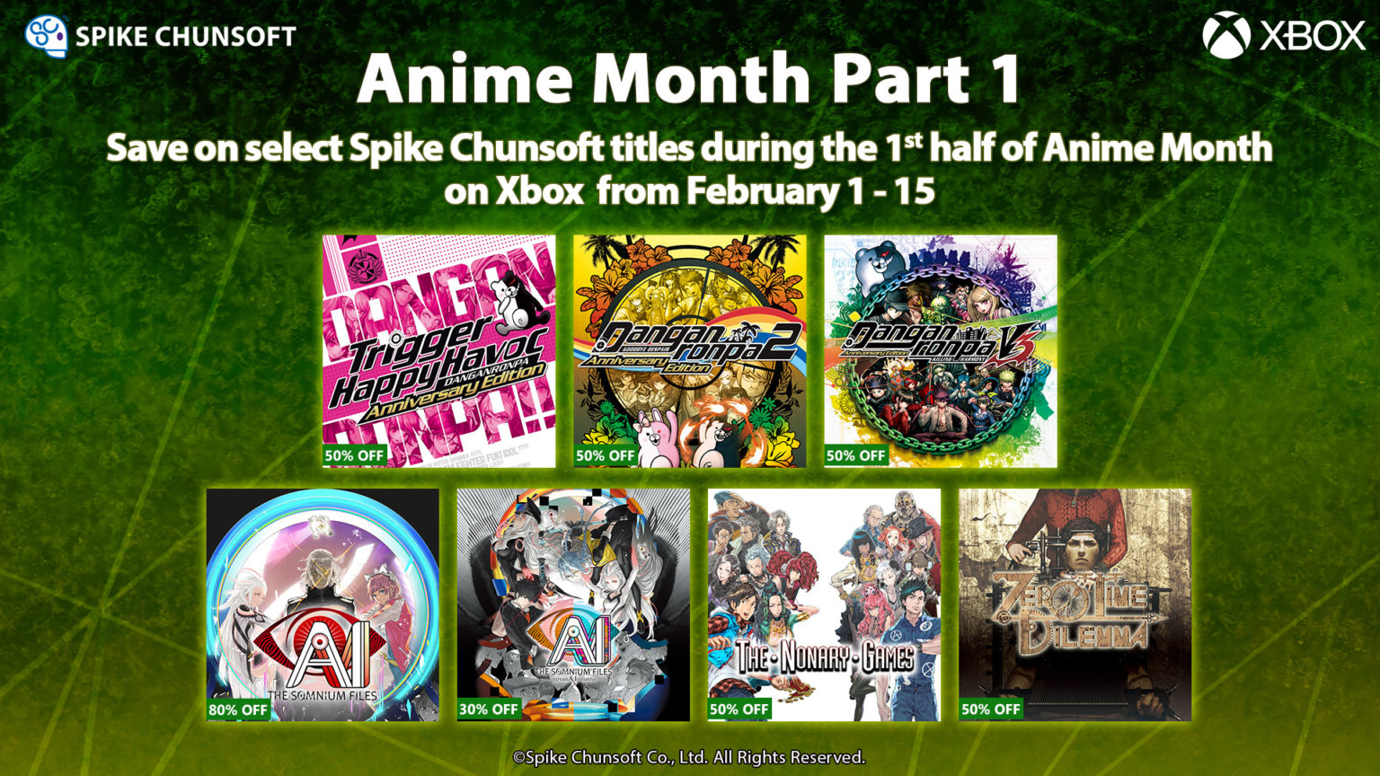 Xbox Anime Month Part 1 Sale - Spike Chunsoft