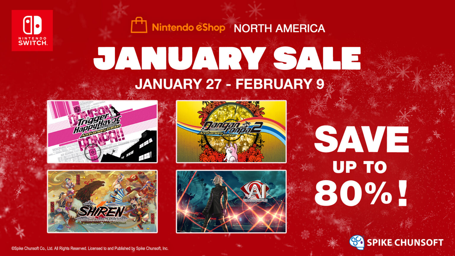 Save up to 80% on Spike Chunsoft Games During the January Sale on Nintendo eShop January 27 to ...