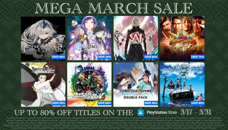 MEGA MARCH SALE STARTS ON 3/17! SAVE UP TO 80% ON SPIKE CHUNSOFT, INC ...